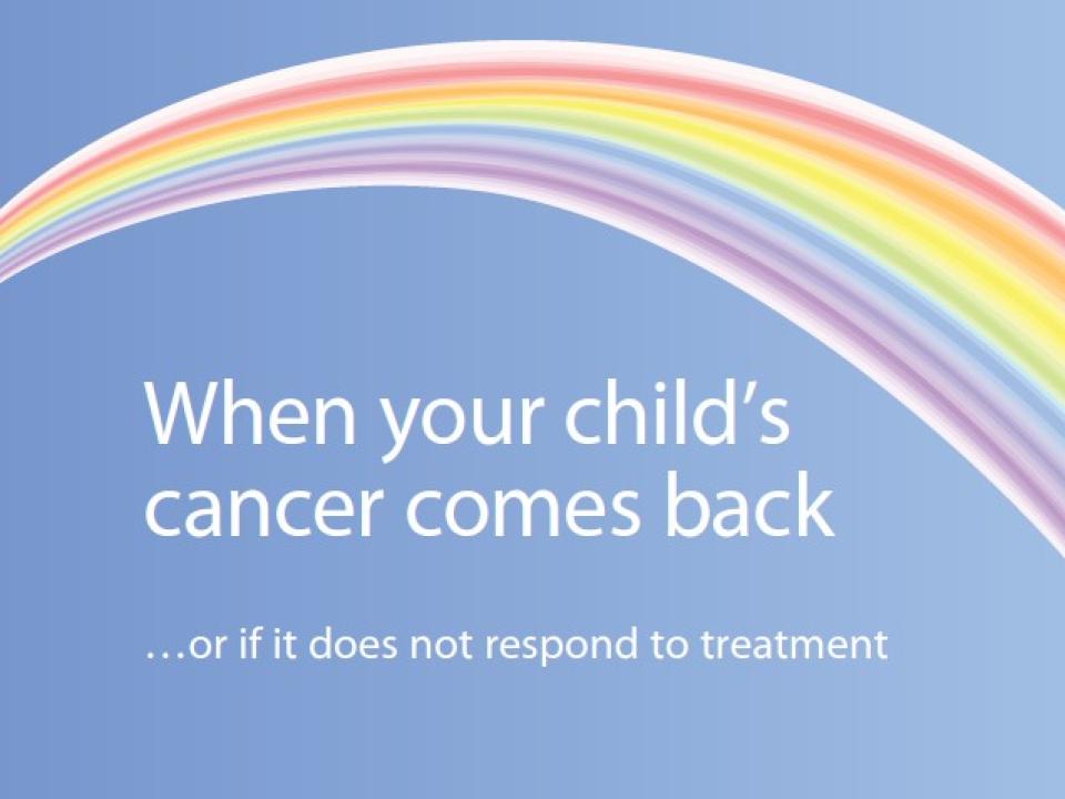 When your child's cancer comes back cover pic | Irish Cancer Society